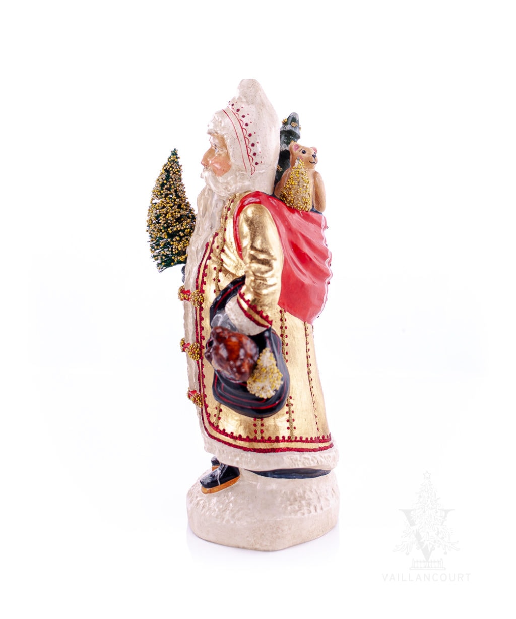 Big Gold European Father Christmas with Teddy Bears from Vaillancourt