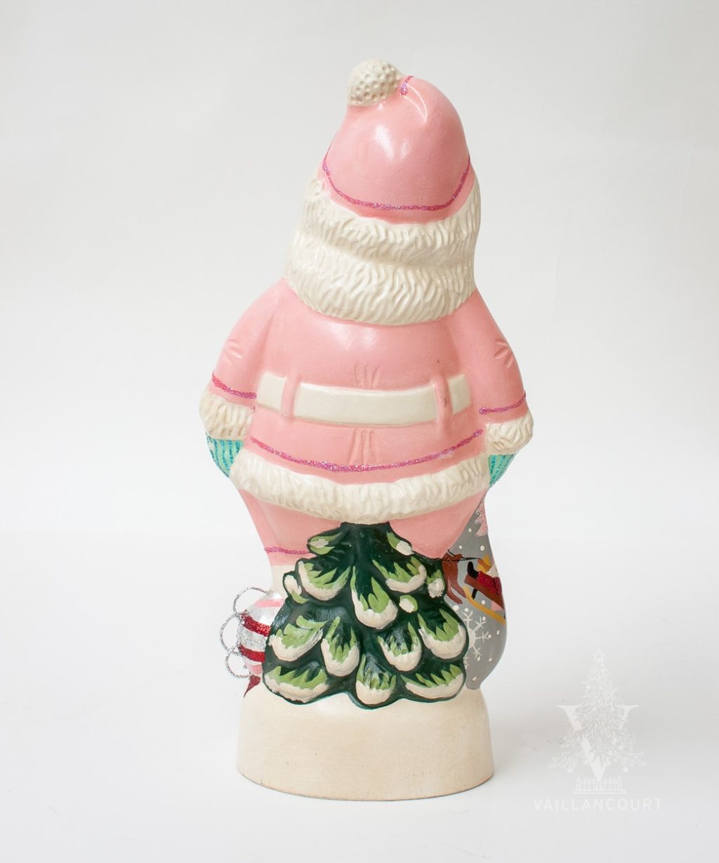 1950's Pink Santa with Shiny Brite Ornaments from Vaillancourt