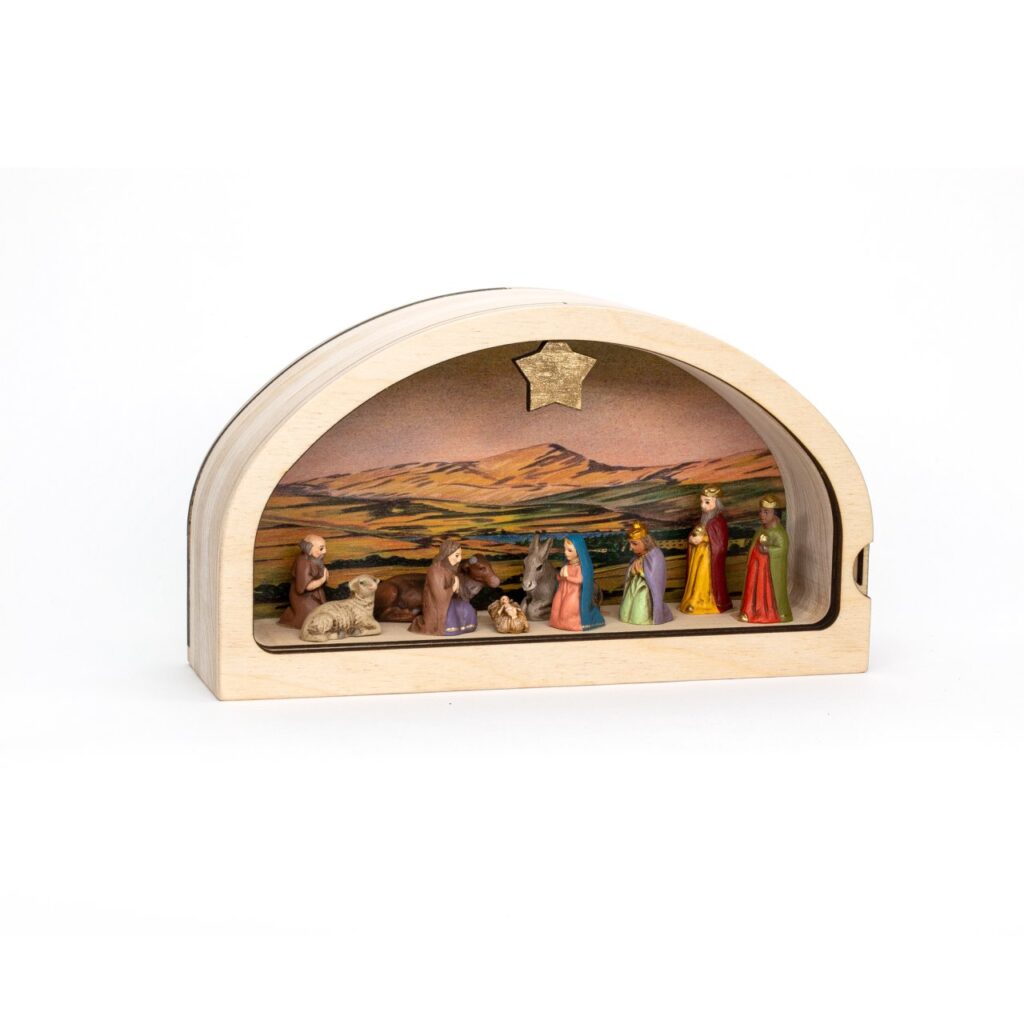MAROLIN Miniature Nativity Set Magic Of Christmas In Wooden Box from ...