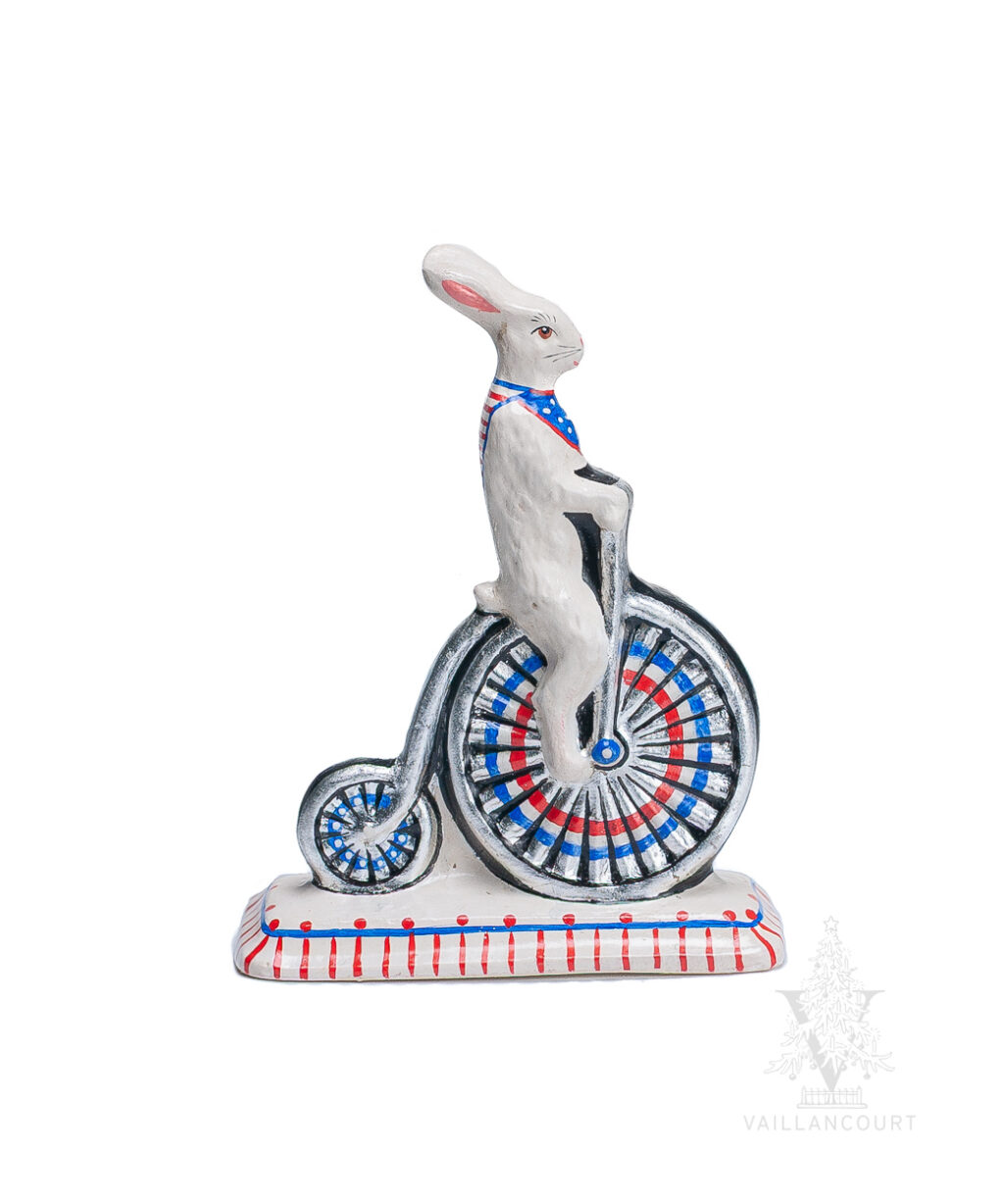Patriotic Parade Rabbit on Bicycle from Vaillancourt