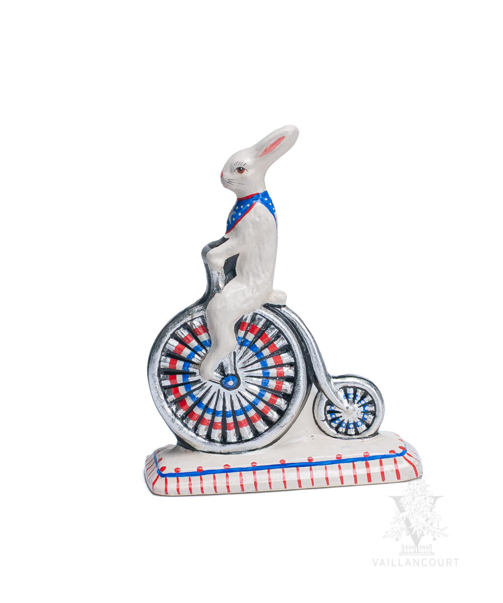 Patriotic Parade Rabbit on Bicycle from Vaillancourt